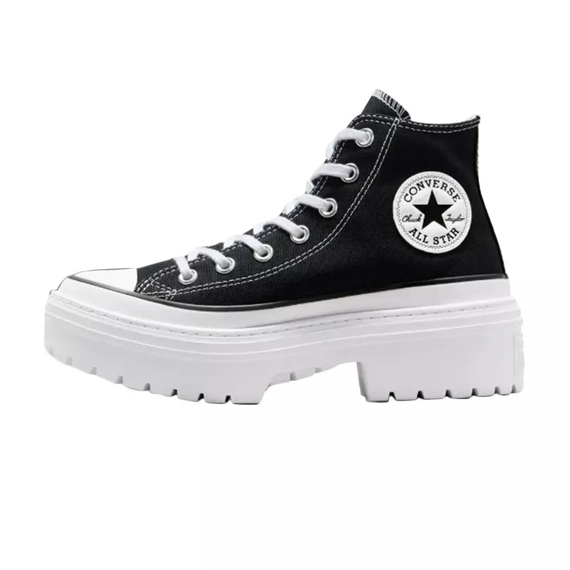 Pegashoes - Basket Converse All Star Lugged Heel Noir/Blanc - A08258C