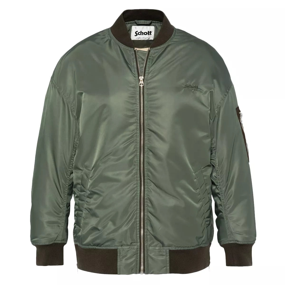 Pegashoes - Bomber Long Zippe Schott Vert/kaki - AIRLONGWRS-US-GREEN
