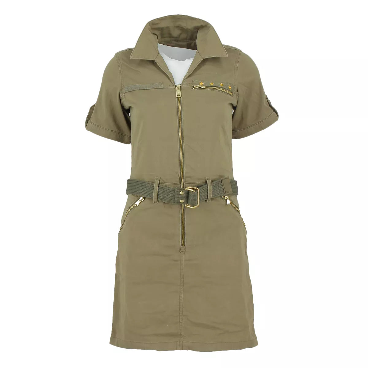 Pegashoes - Robe Army Avec Ceinture Schott Kaki - ROBCASZYW-LTKA